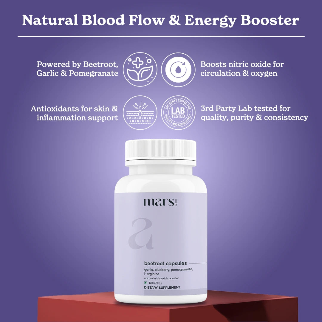 Mars Natural Nitric Oxide Booster | Beetroot, L-Arginine for Blood Flow ...