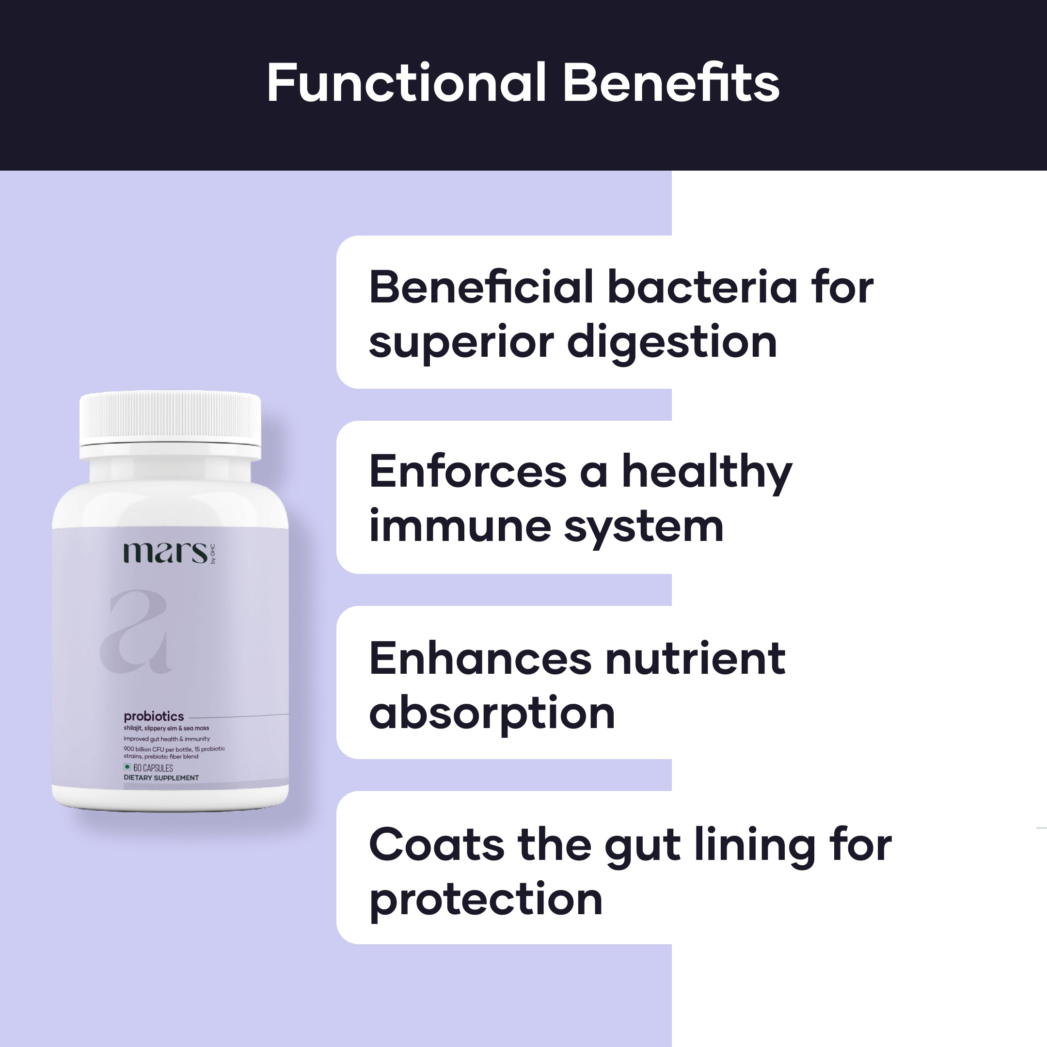 Mars Probiotics for Men: Powered with Shilajit, Sea Moss & Slippery El