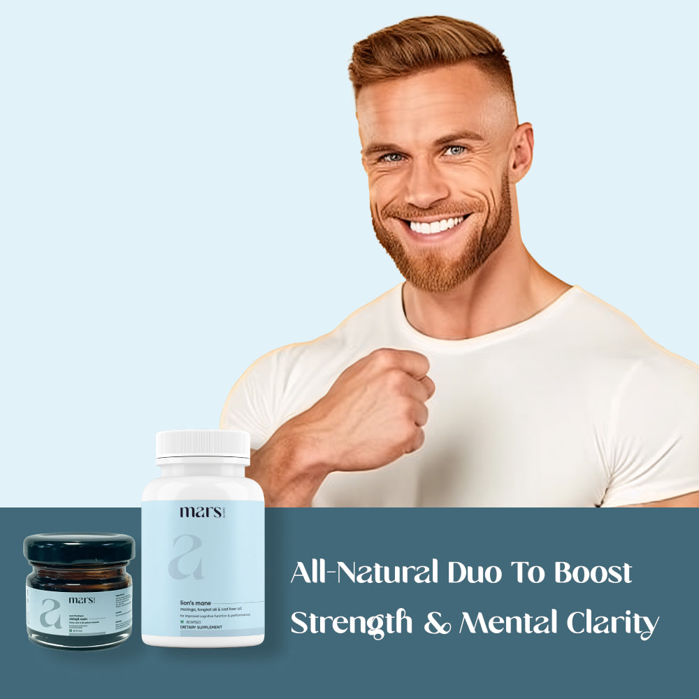 Mars Strength Max Combo: Pure Himalayan Shilajit & Lion’s Mane Caps Po ...