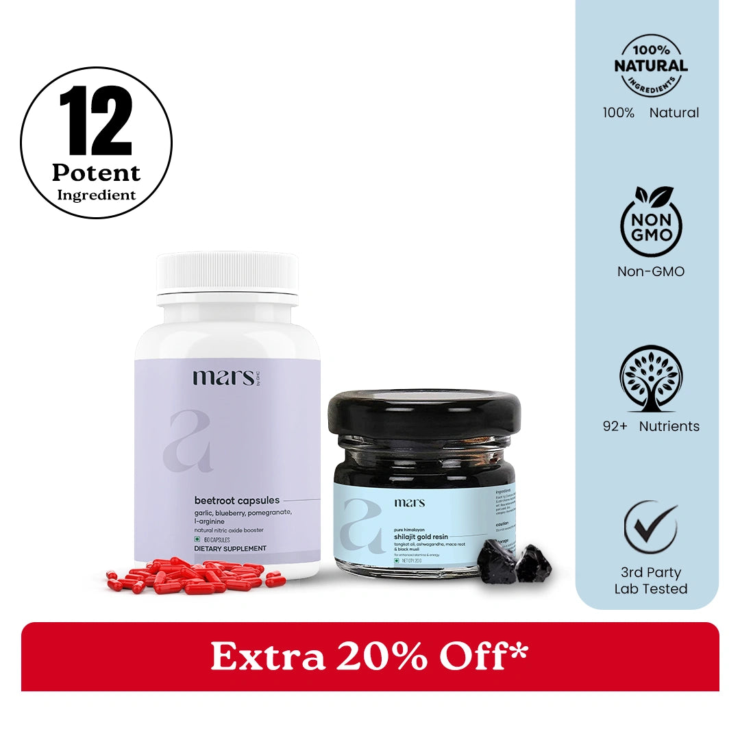 Mars Nitric Gold Combo : Mars Beetroot Nitric Oxide Booster & Mars Pur