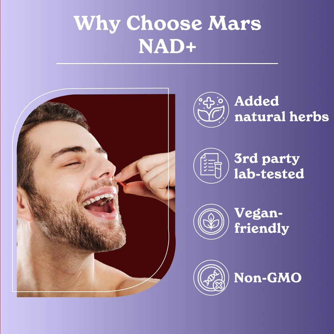 Mars NAD+ Capsules with NADH & Vitamin B3 – Cellular Energy, Brain Hea