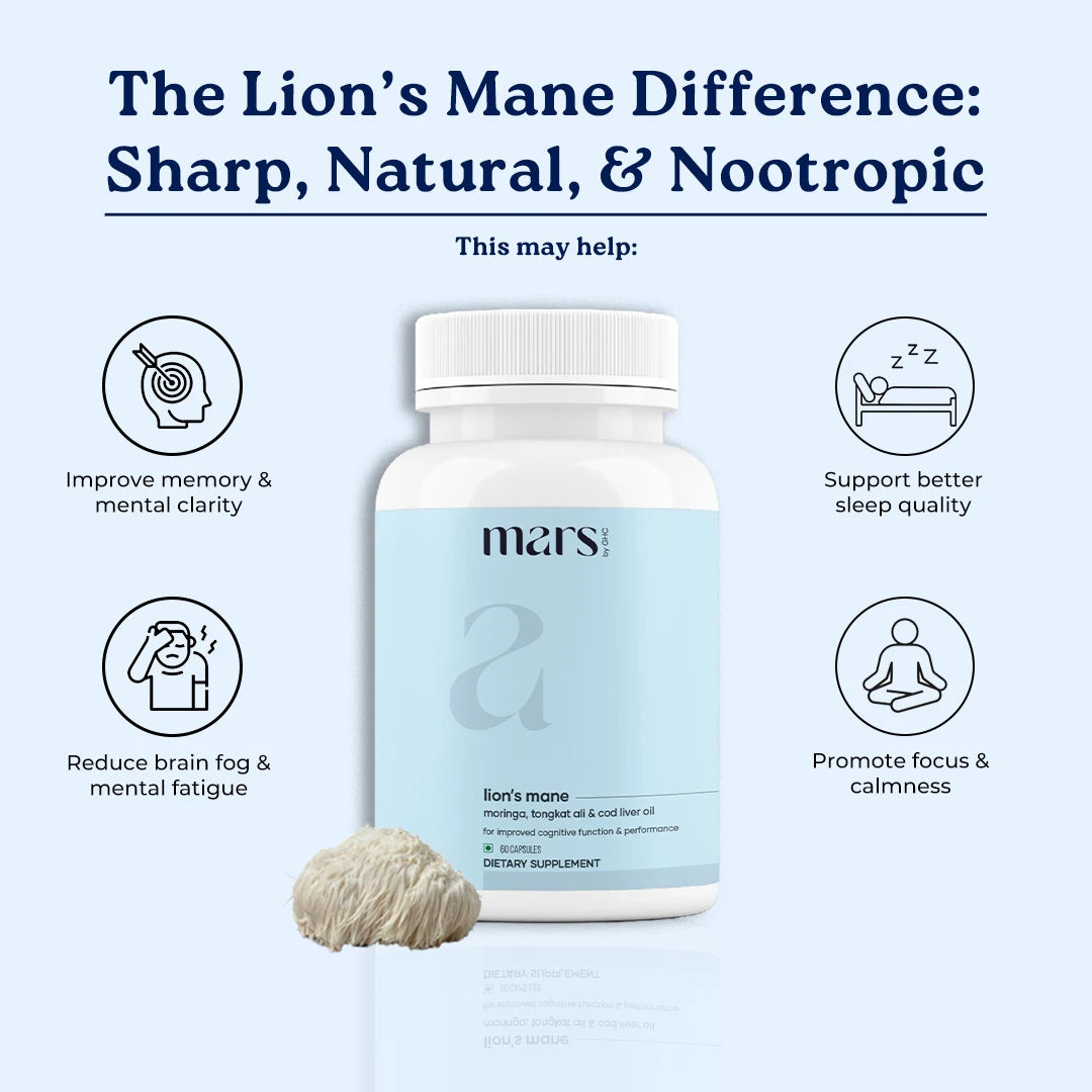 Mars Vitality Max - Natural Lions Mane & Nitric Oxide Capsules
