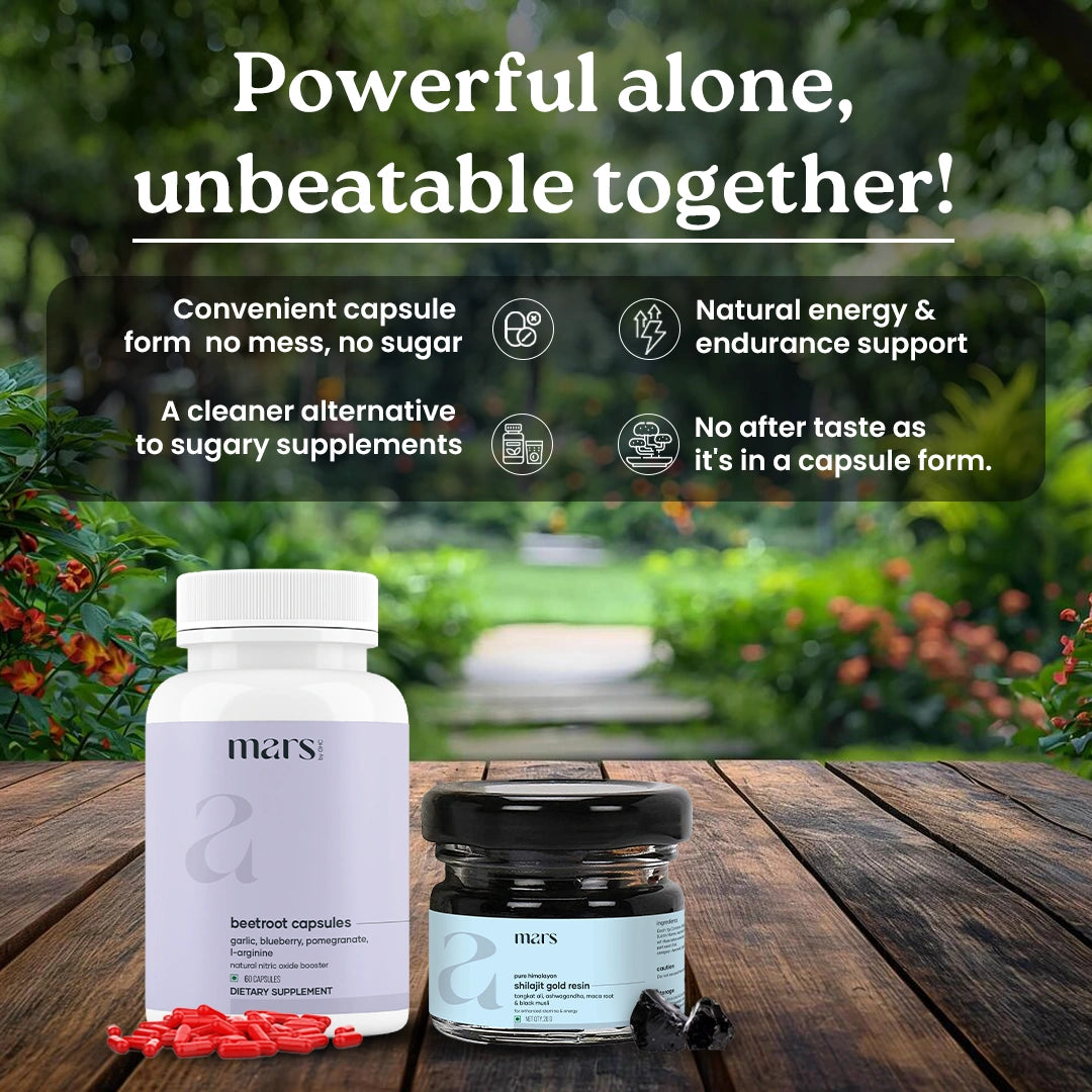 Mars Nitric Gold Combo : Mars Beetroot Nitric Oxide Booster & Mars Pur