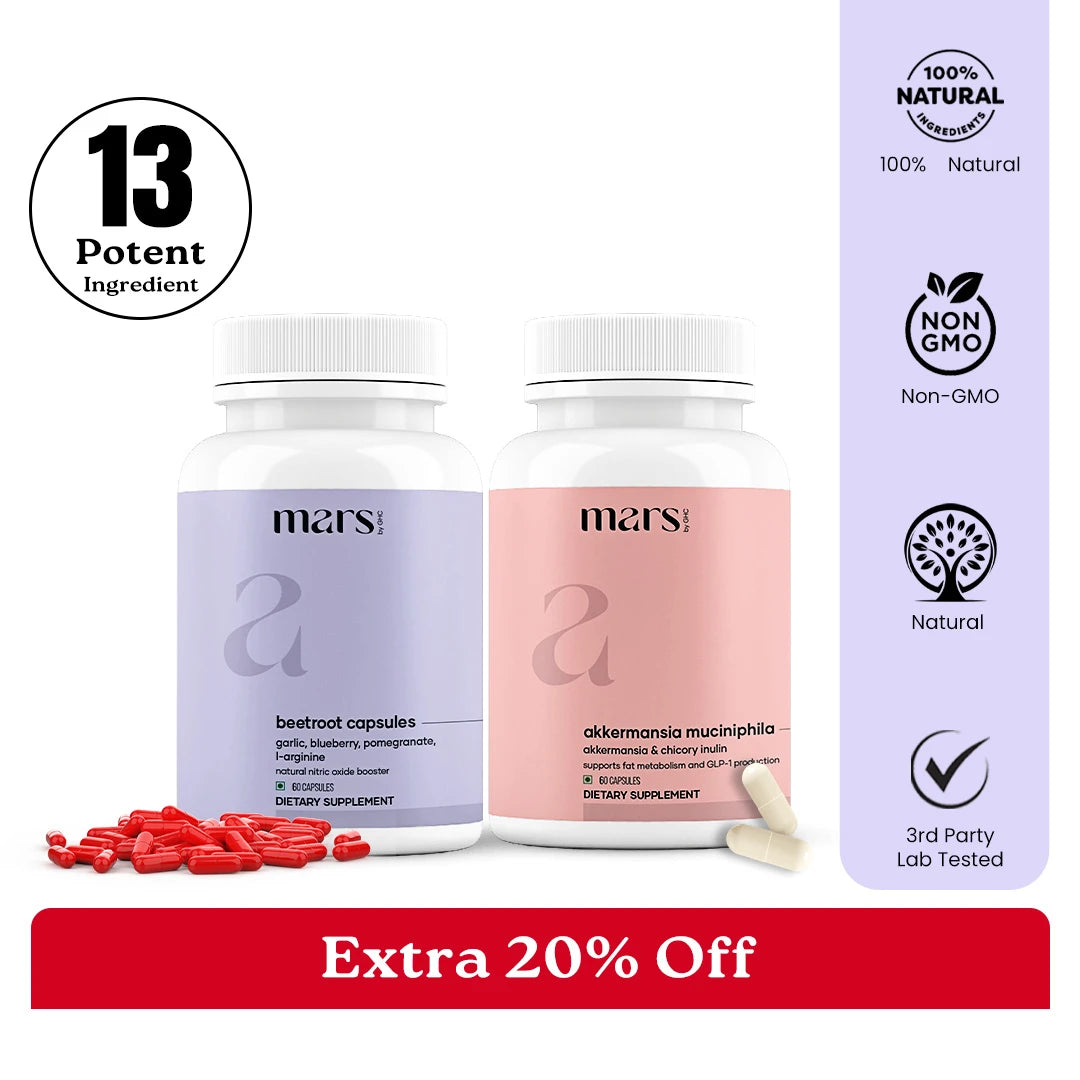 FusionFlow GLP-1 Combo: Beetroot NO & Akkermansia | Mars – Mars By GHC