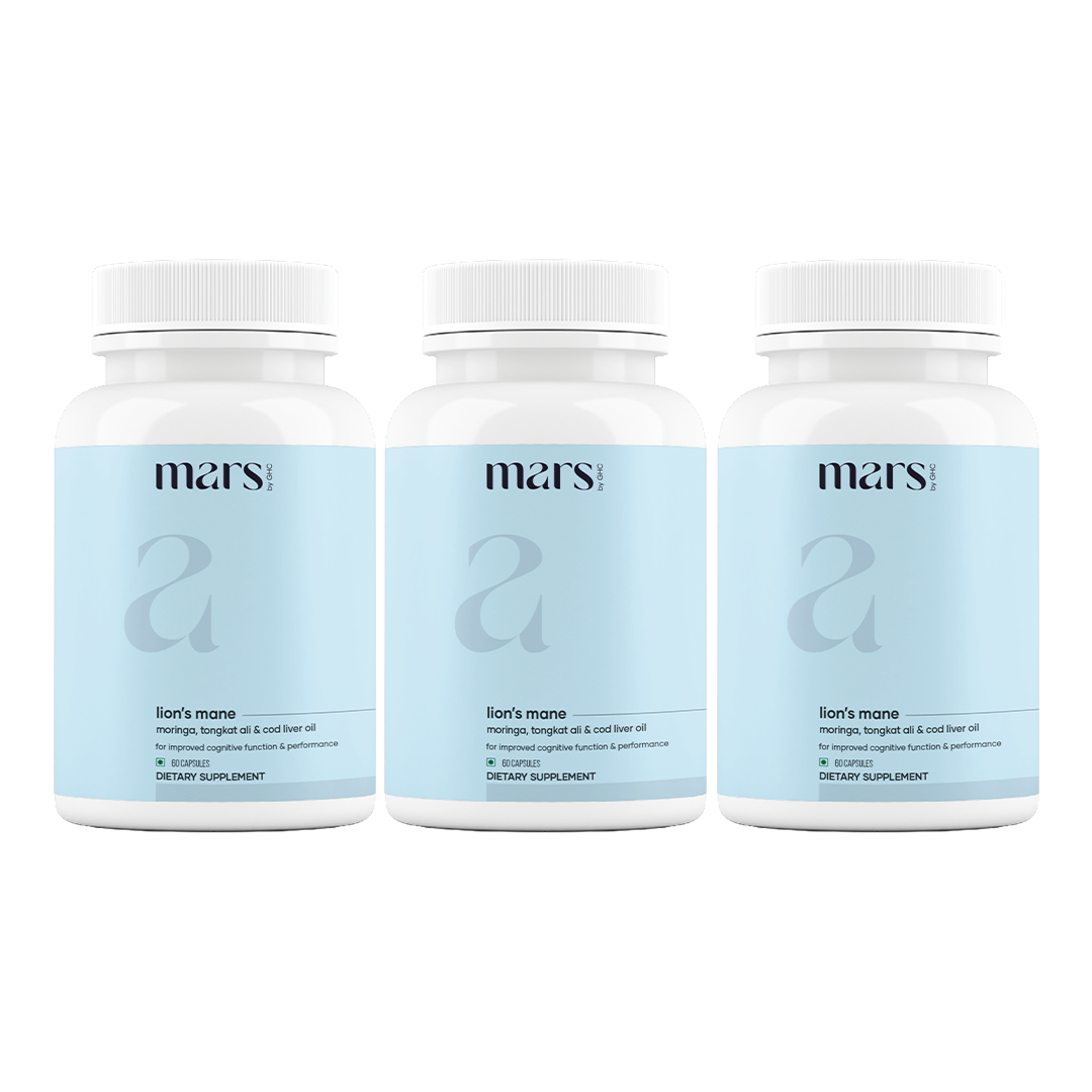 Mars Pure Lion's Mane Caps: Powered with Moringa, Tongkat Ali & Cod Li