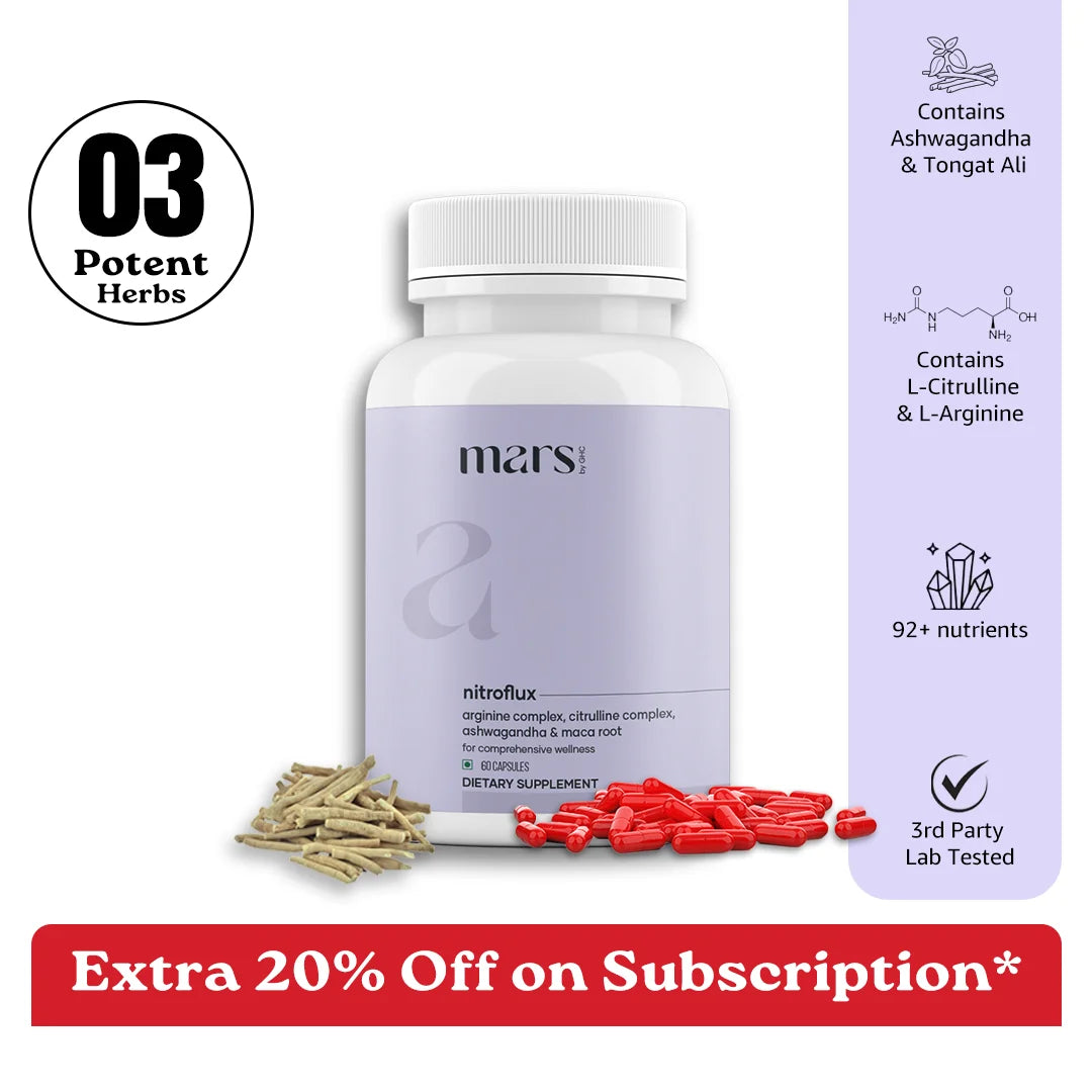 Mars Nitric Oxide Capsules with L-Arginine, L-Citrulline & Adaptogens ...