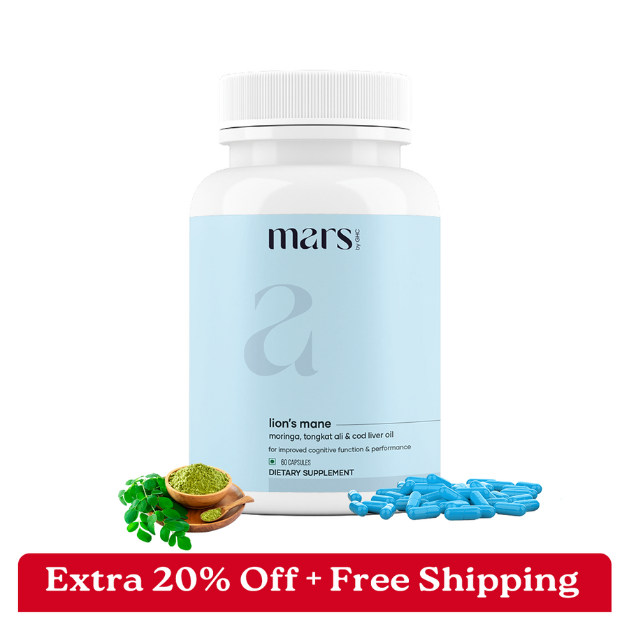 Mars Pure Lion's Mane Caps: Powered with Moringa, Tongkat Ali & Cod Li
