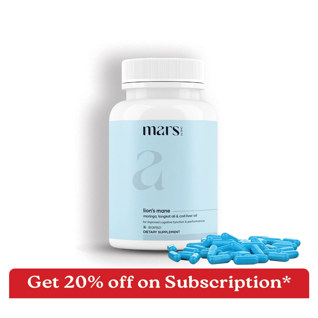 Mars Pure Lion's Mane Caps: Powered with Moringa, Tongkat Ali & Cod Li ...