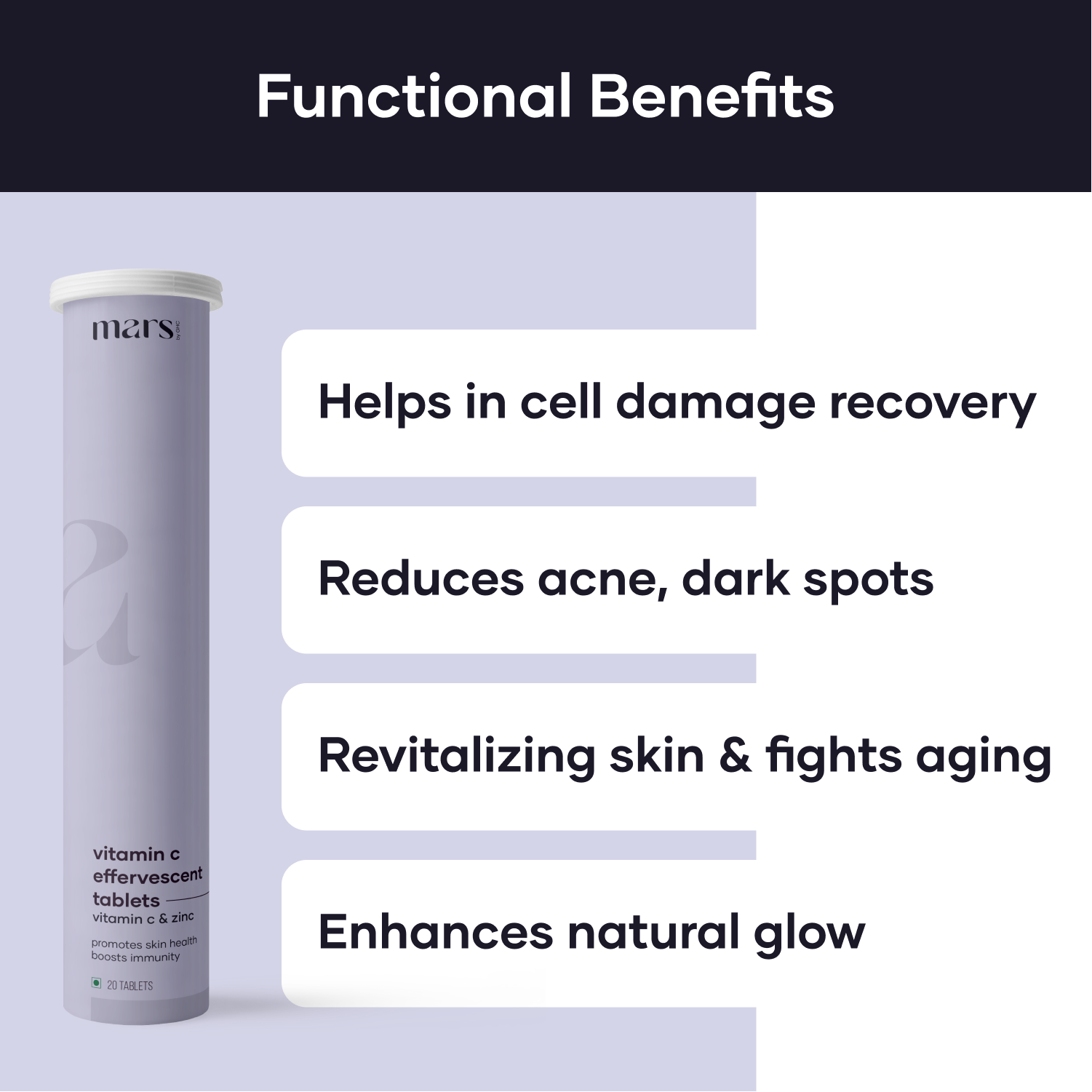 Gloww Drops: Vitamin C Effervescent Tablets for Immunity | Mars