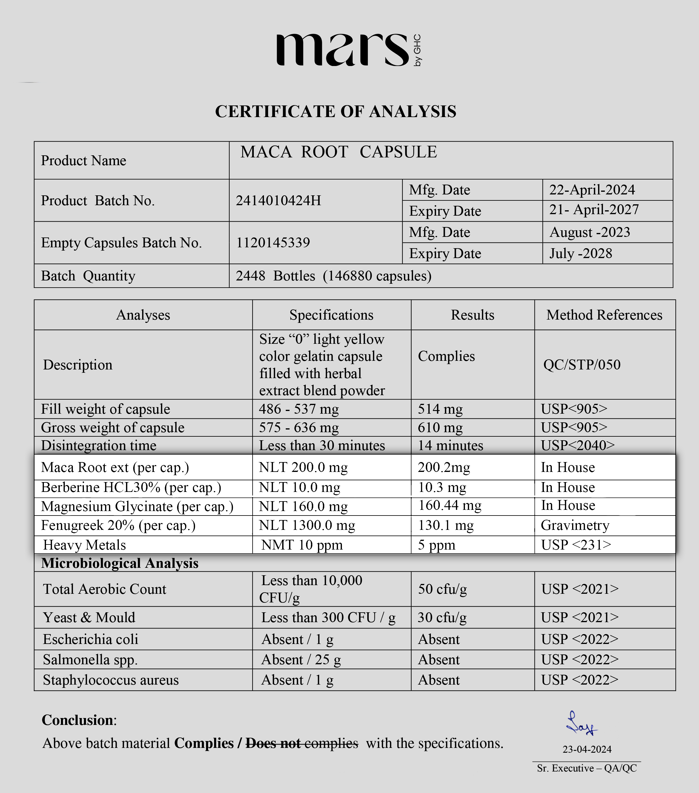 Mars Maca Root Capsules | Magnesium & Berberine for Energy - Mars by GHC