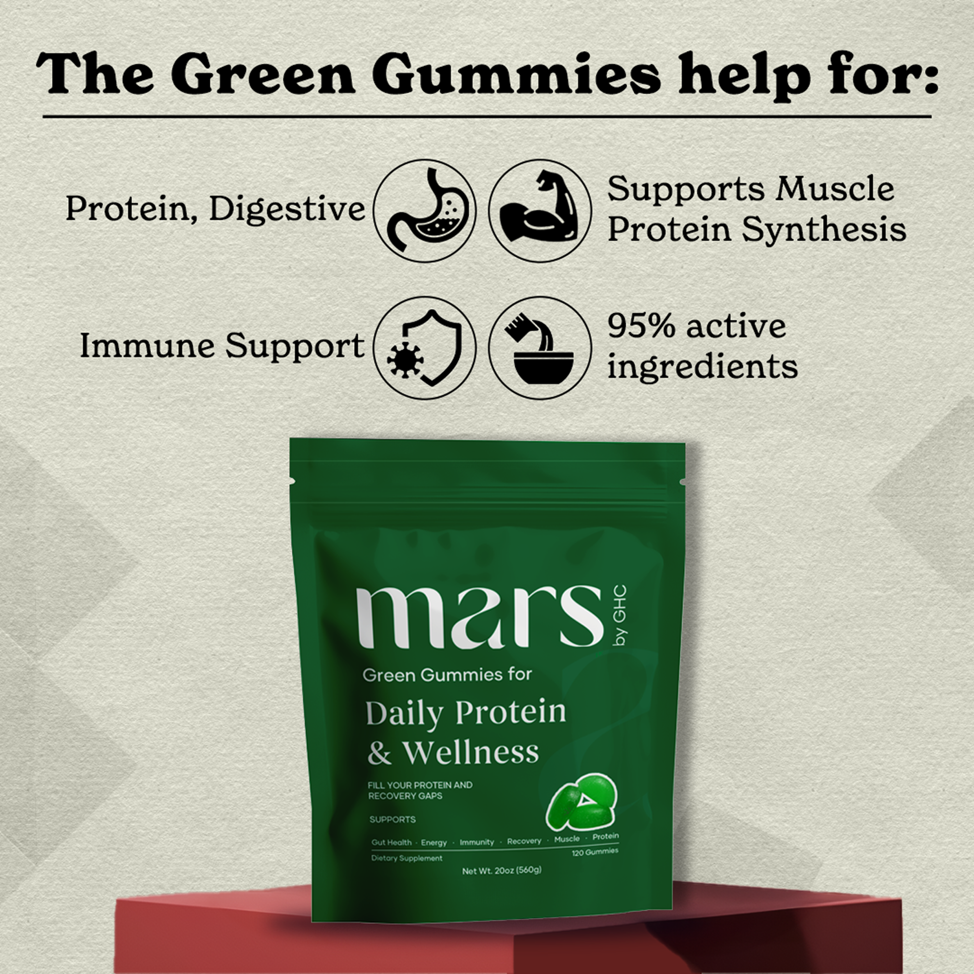 Mars Daily Pro Green Gummies - Low Sugar – Mars By GHC