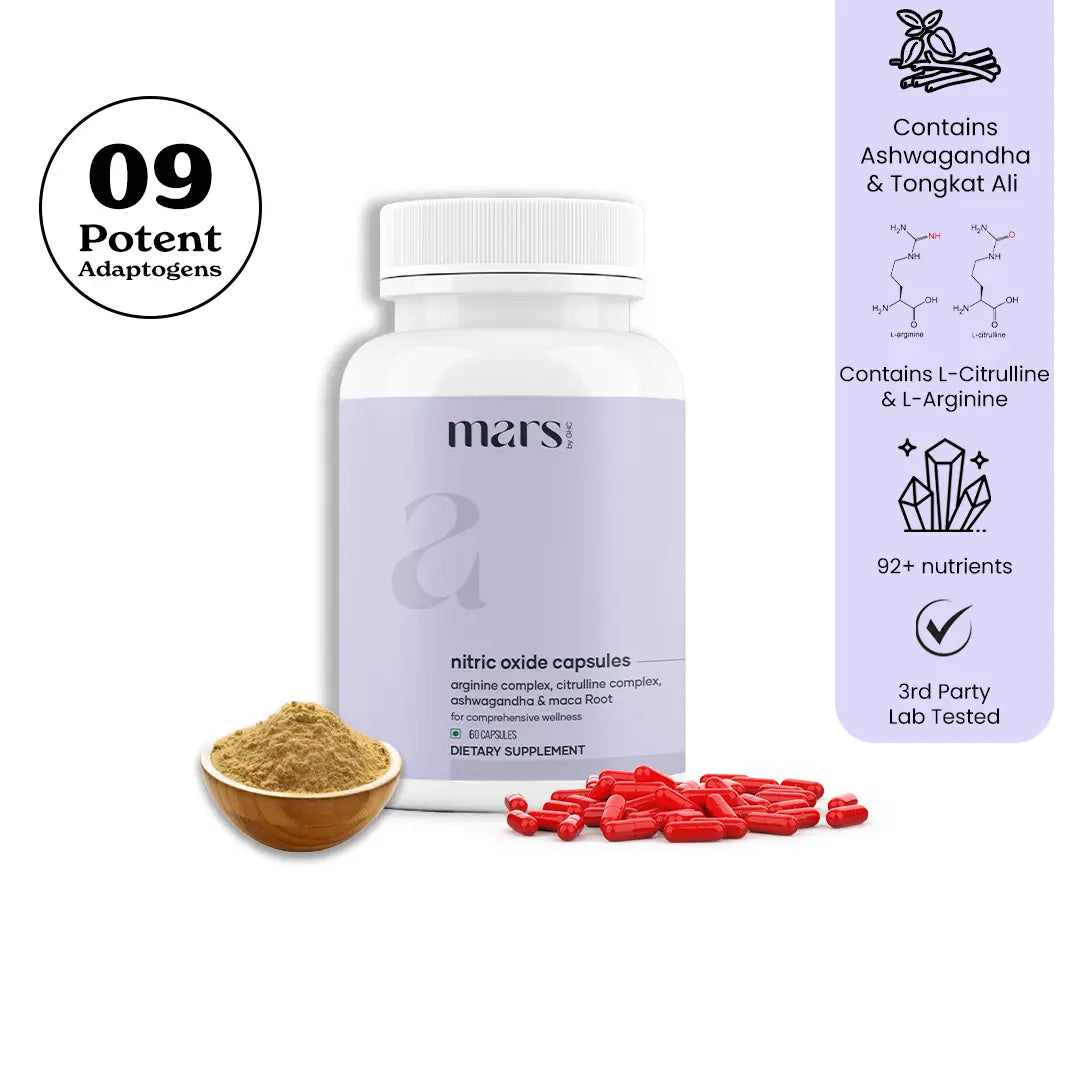 Mars Nitric Oxide Capsules with L-Arginine, L-Citrulline & Adaptogens ...
